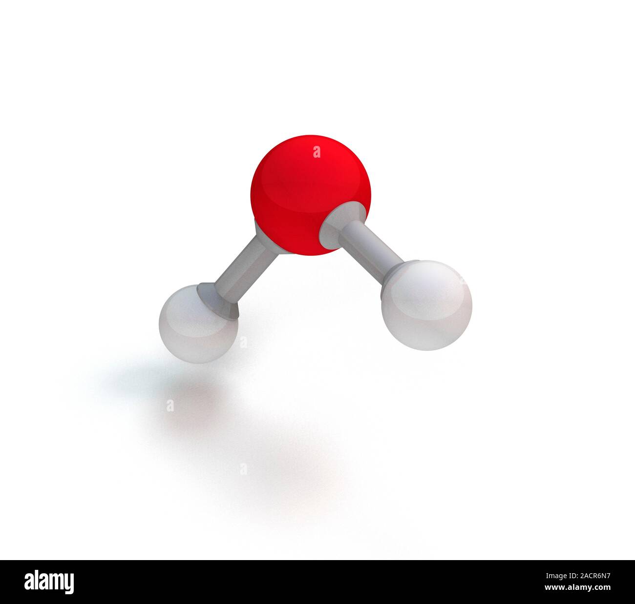 Wassermolekül. Computer Artwork zeigt die Struktur eines Moleküls von ...