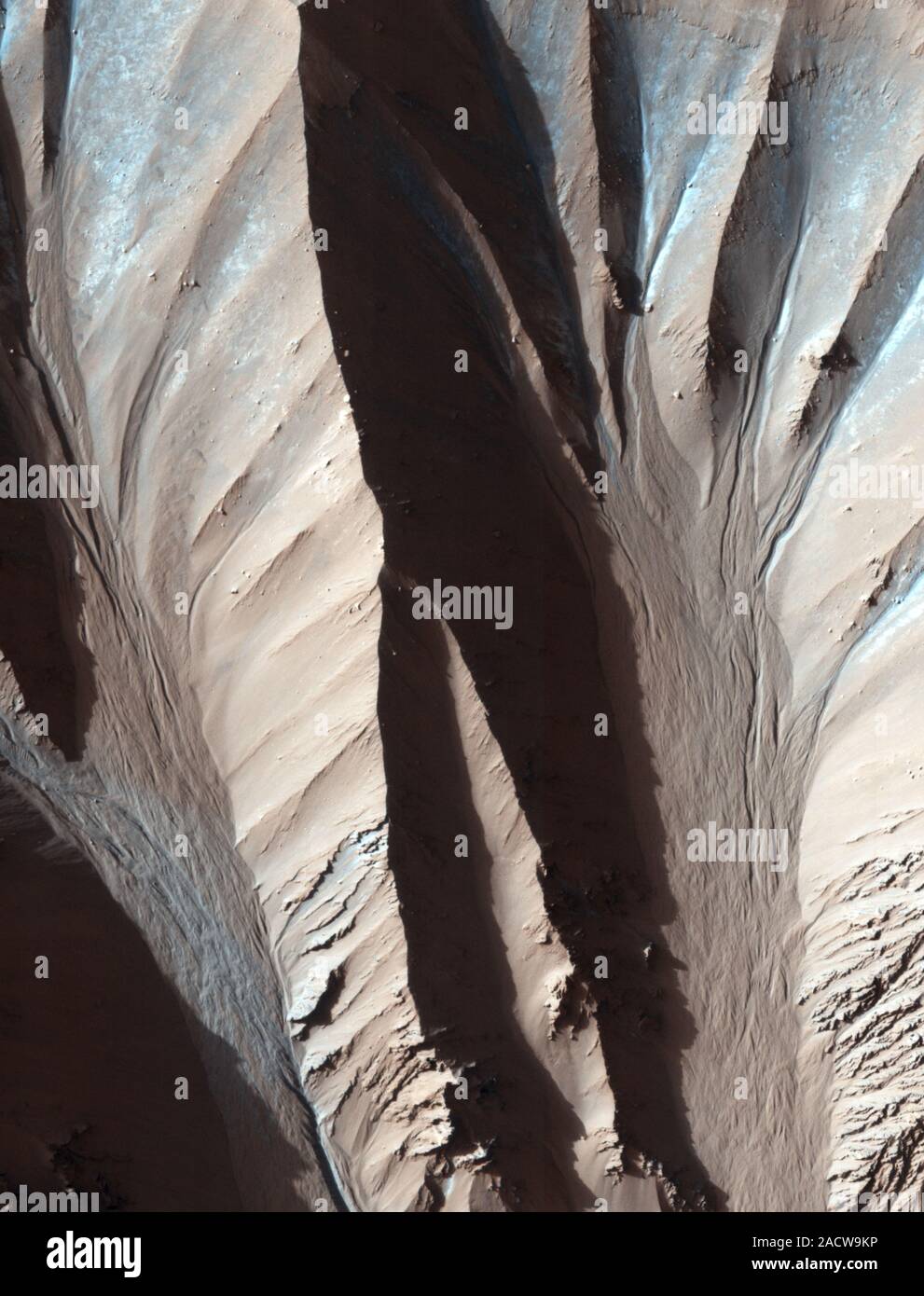 Gully Formationen auf dem Mars. Mars Reconnaissance Orbiter Bild von ...