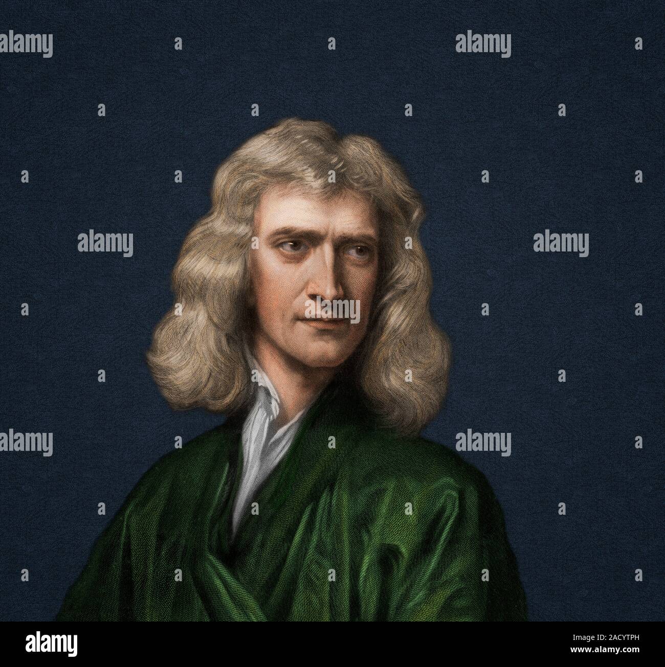 Portrait von Sir Isaac Newton (1642-1727), ein englischer Physiker und ...