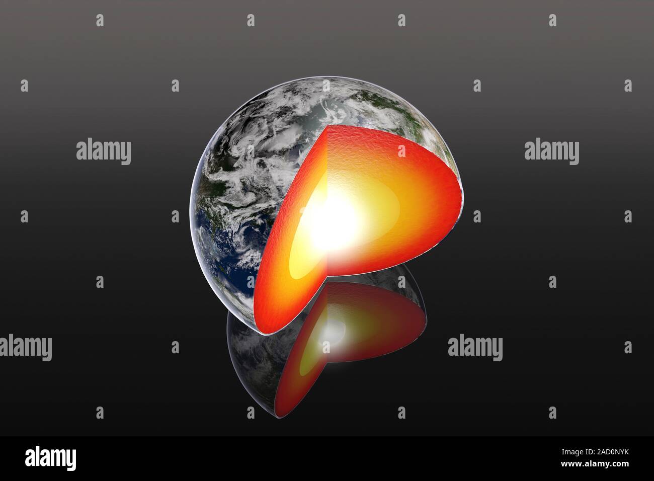 Die interne Struktur der Erde. Cutaway Abbildung: Die verschiedenen ...
