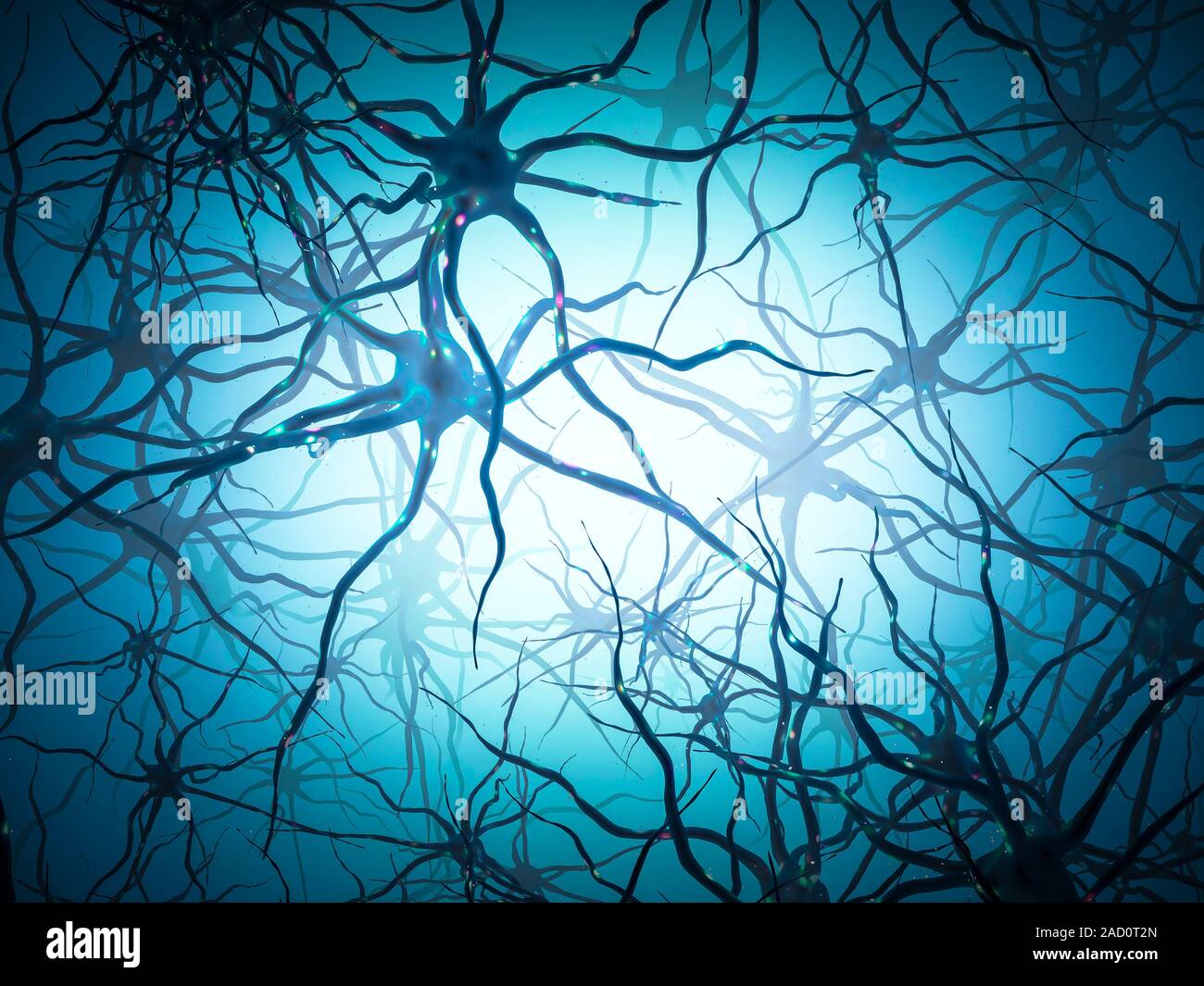 Neuronales Netz. Computer Abbildung von Nervenzellen oder Neuronen ...