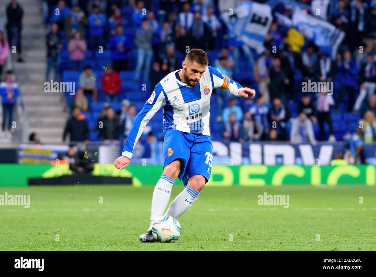 BARCELONA-DEZ 1: David Lopez spielt in der Liga Match zwischen RCD ...