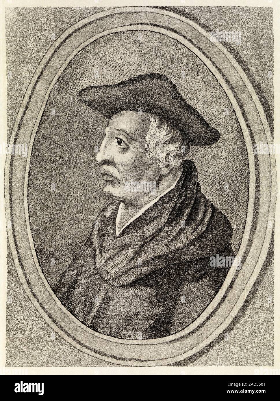 Roger Bacon (ca. 1214-1292), englischer Philosoph und Alchemist. Speck ...