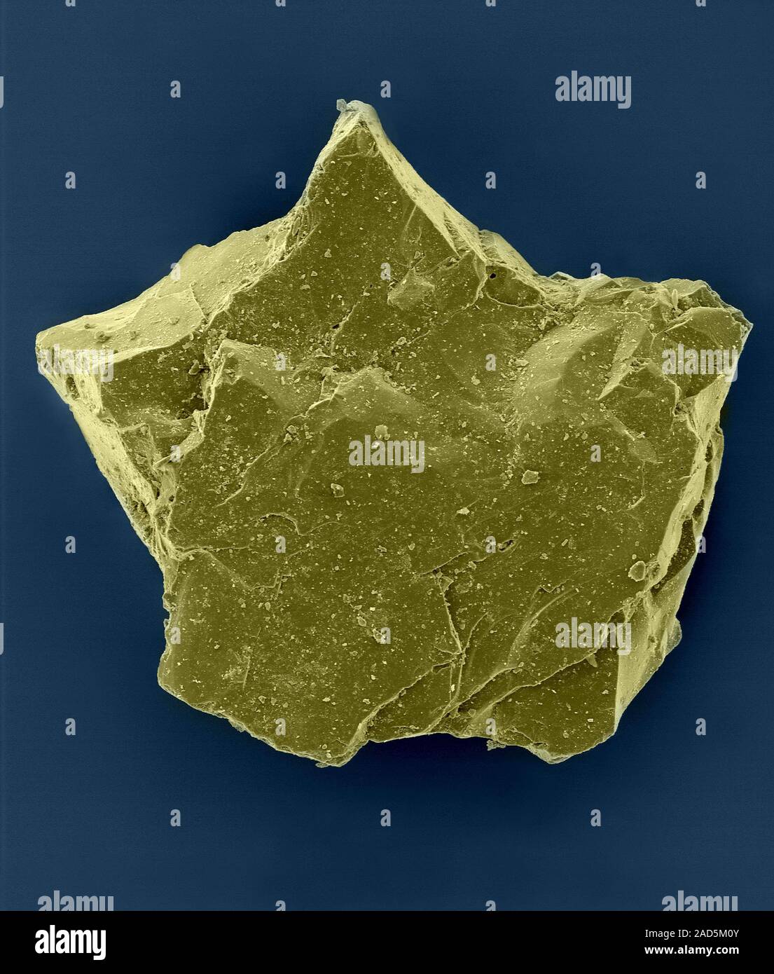 Farbige Scanning Electron Micrograph (SEM) von Quarzsand n.60 in ...