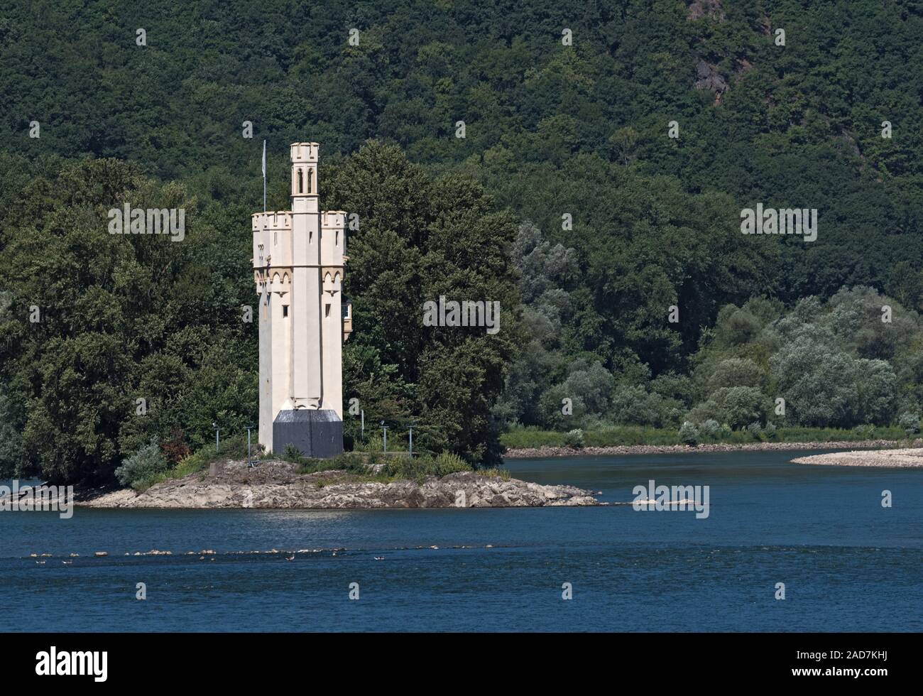 Der Binger Mäuseturm, Mauseturm auf einer kleinen Insel im Rhein ...