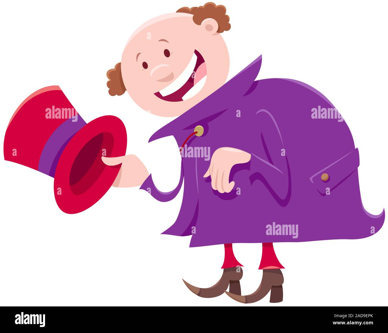 Mann mit Hut Cartoon Illustration Stockfotografie - Alamy