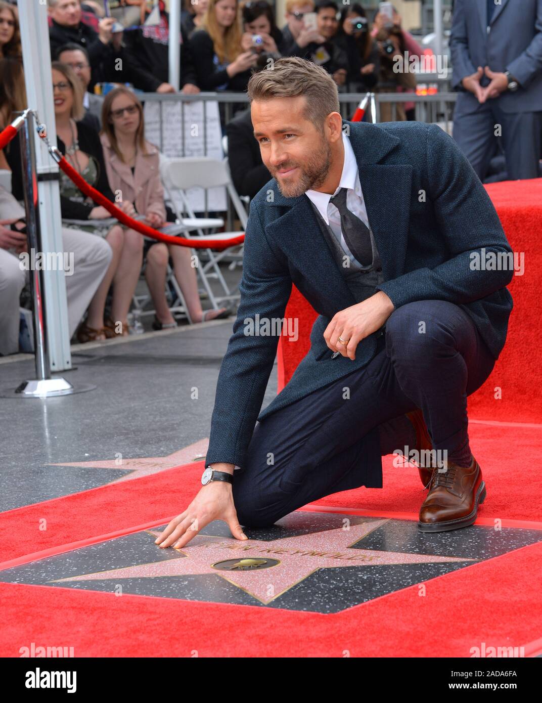 Schauspieler Ryan Reynolds in der Hollywood Walk of Fame Star Zeremonie ...