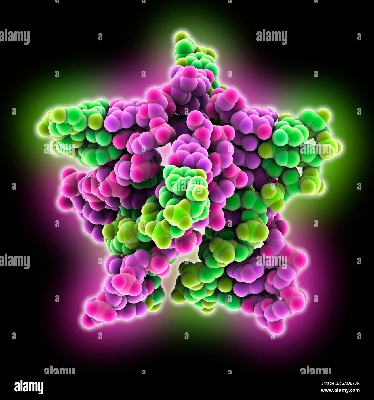 DNA octaplex Bildung. Computer Modell zeigt die Struktur der DNA ...