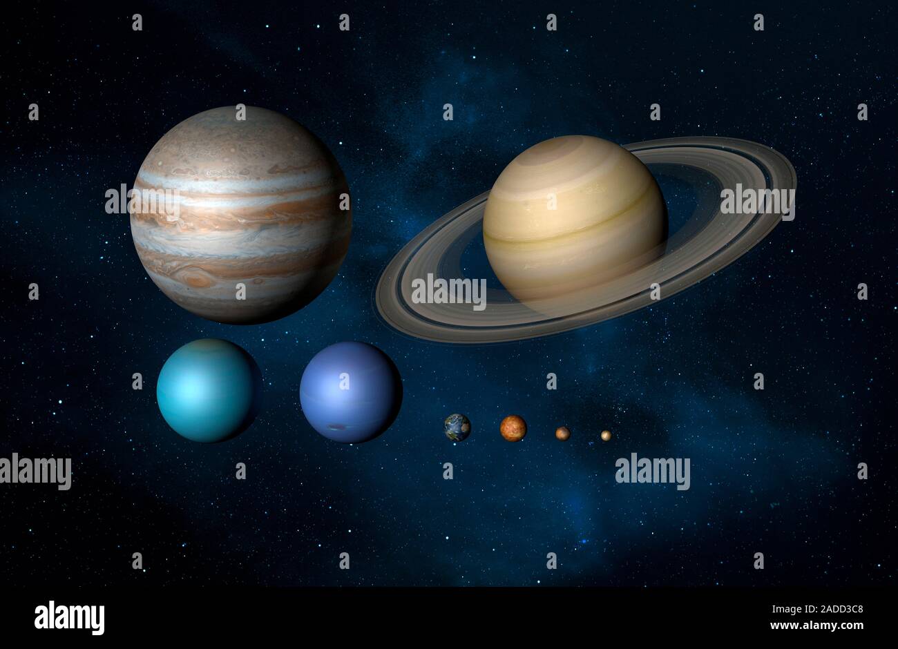 Planetengetriebe Größenvergleich. Abbildung: Die acht Planeten, die ...