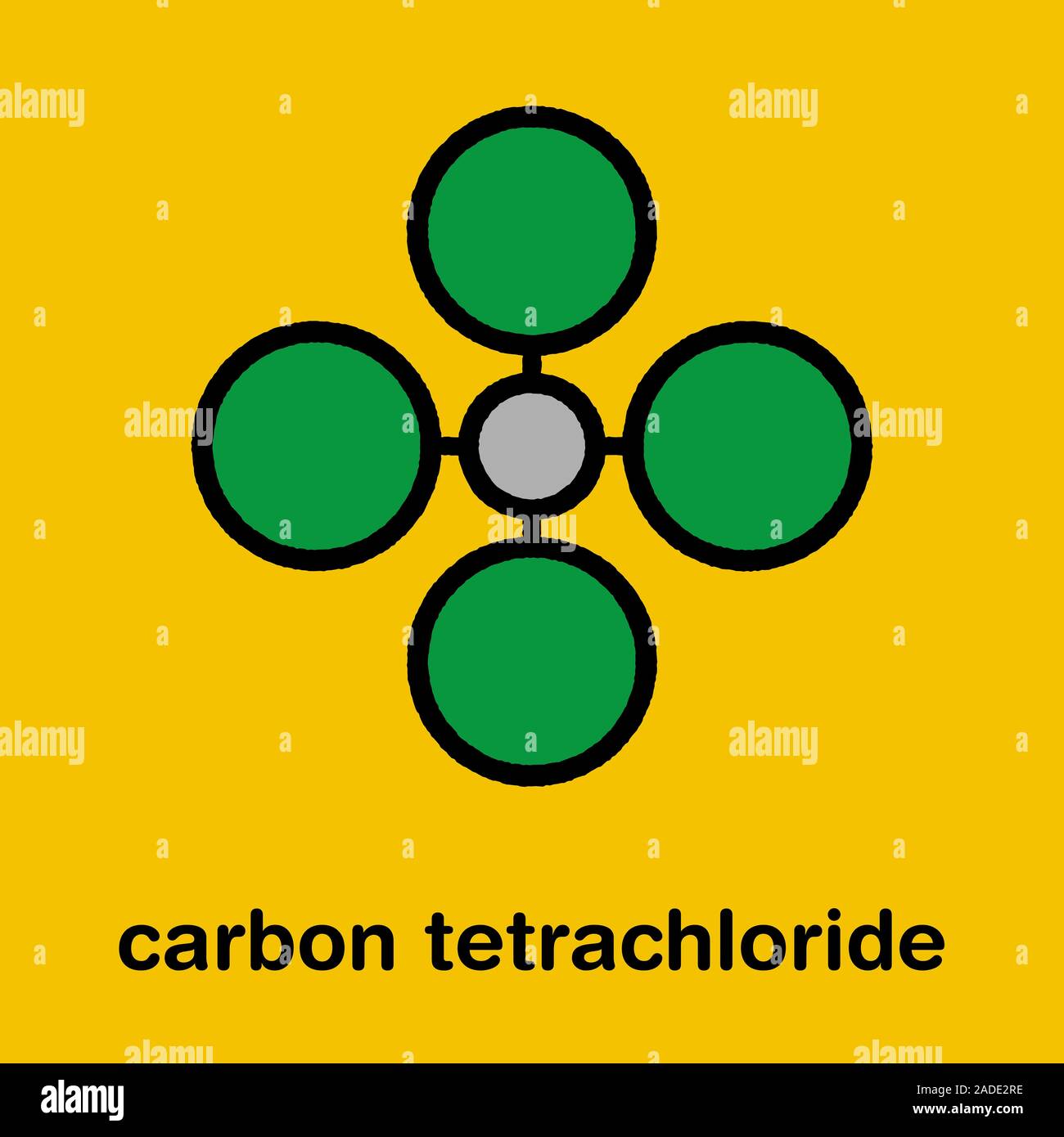 Tetrachlormethan (Tetrachlorkohlenstoff) Lösungsmittel Molekül ...