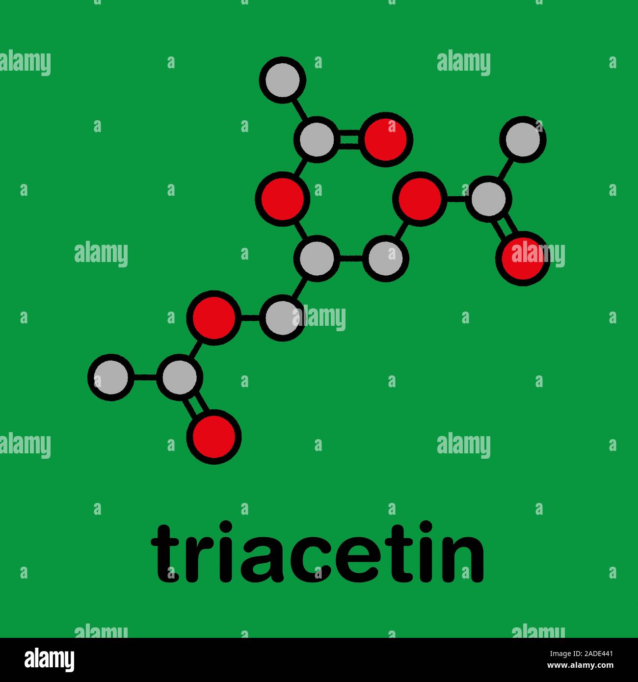 Triacetin (Glycerin triacetat) Molekül. Stilisierte Skelett Formel (die ...