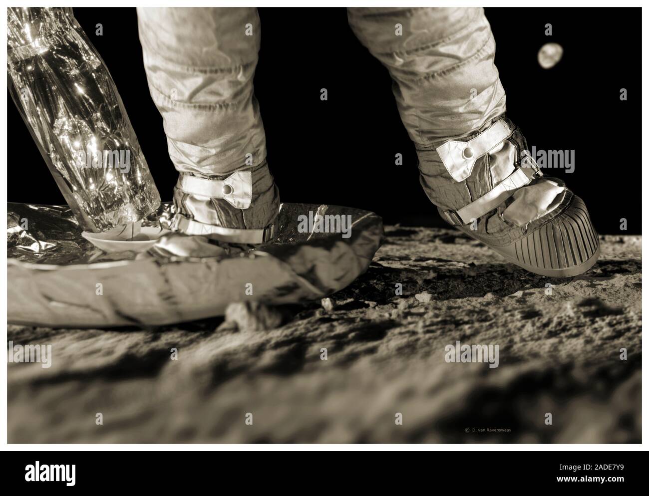 Der erste Schritt auf dem Mond, Illustration. Am 21. Juli 1969, bei der ...