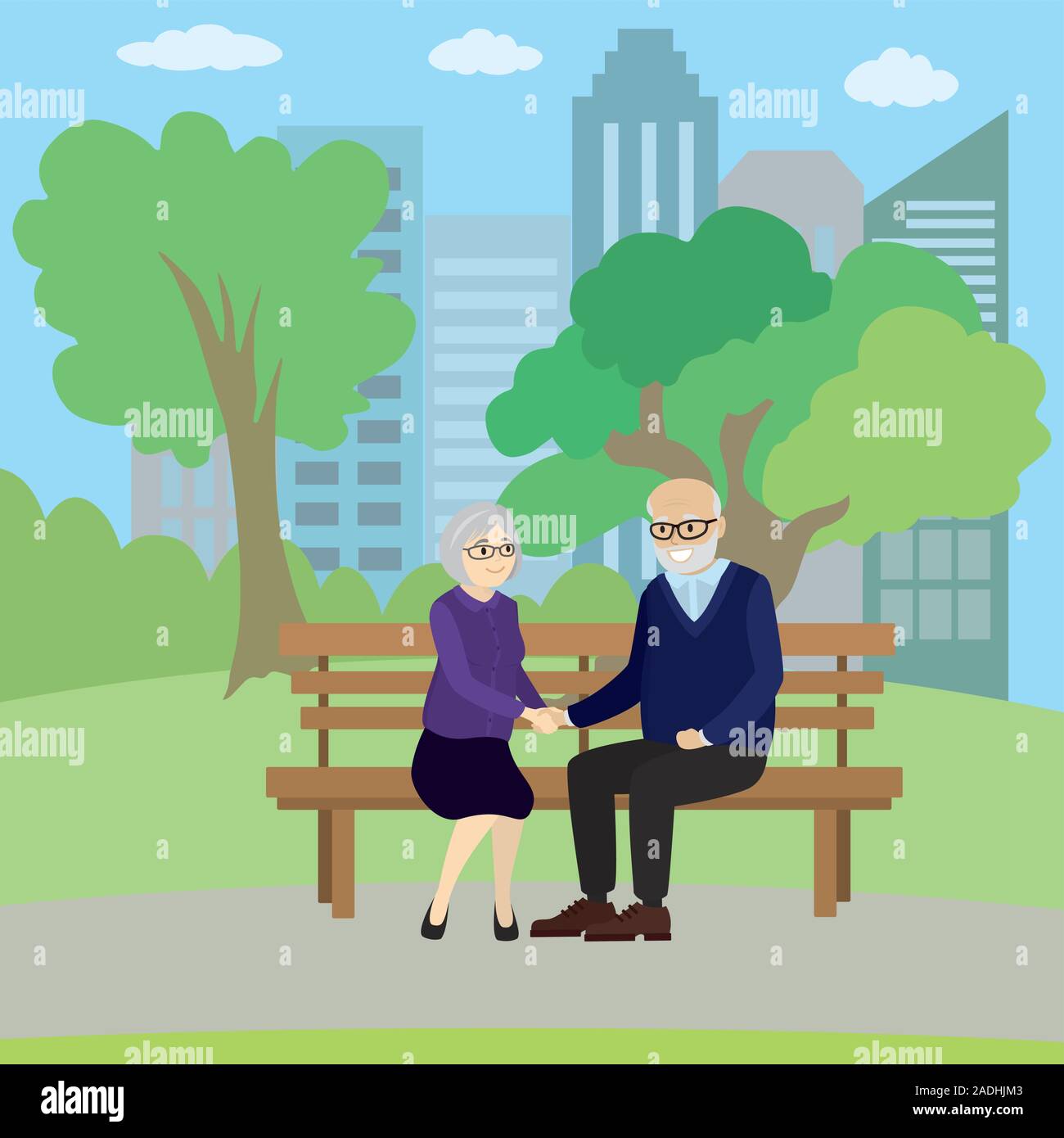 Senioren sitzbank Stock-Vektorgrafiken kaufen - Alamy