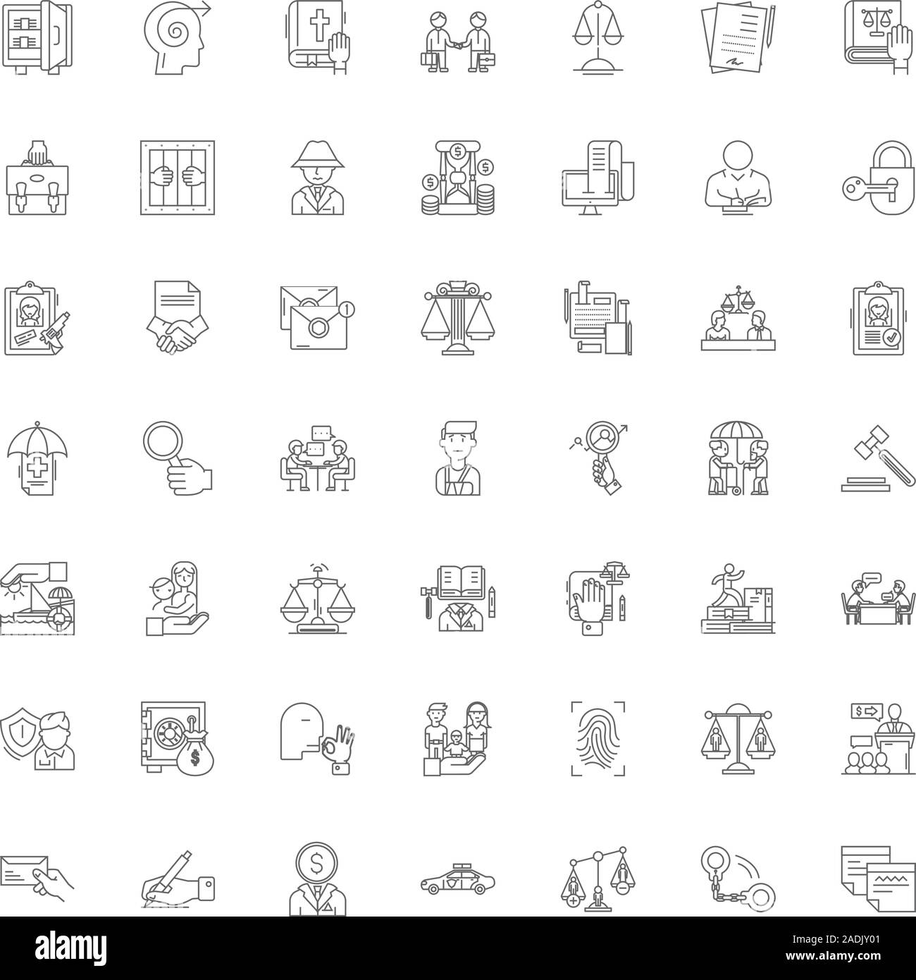 Rechtsanwalt Zeile für Symbole, Zeichen, Symbole, Vector, lineare ...