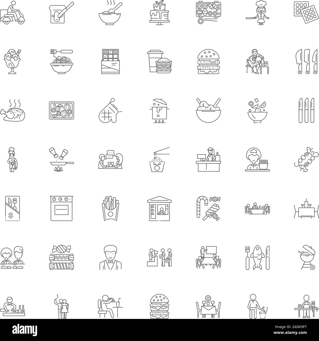 Essen Zeile für Symbole, Zeichen, Symbole, Vector, lineare Abbildung ...