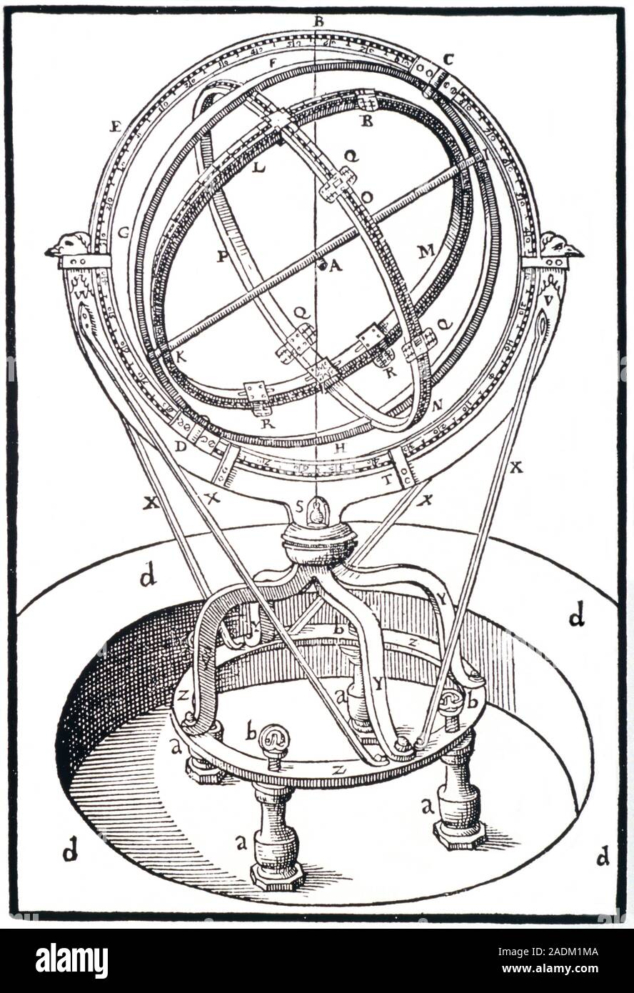 Die Tierkreiszeichen armillary Instrument, eines der Instrumente an der ...