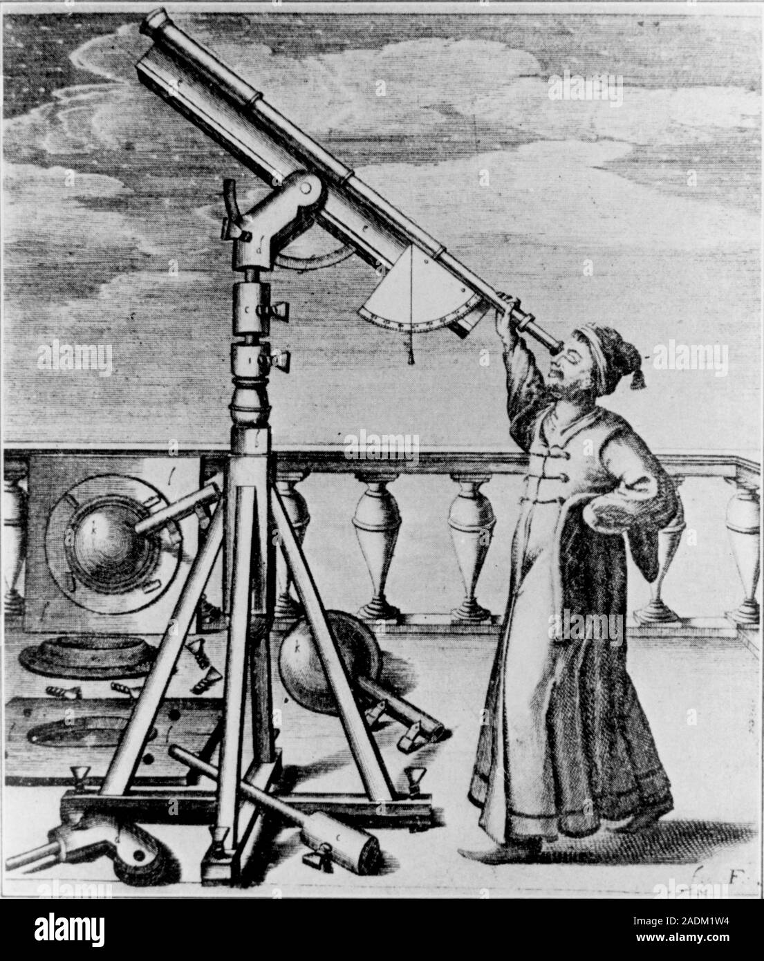Astronom. Historische Kunstwerke zeigt die Verwendung des Teleskops in ...