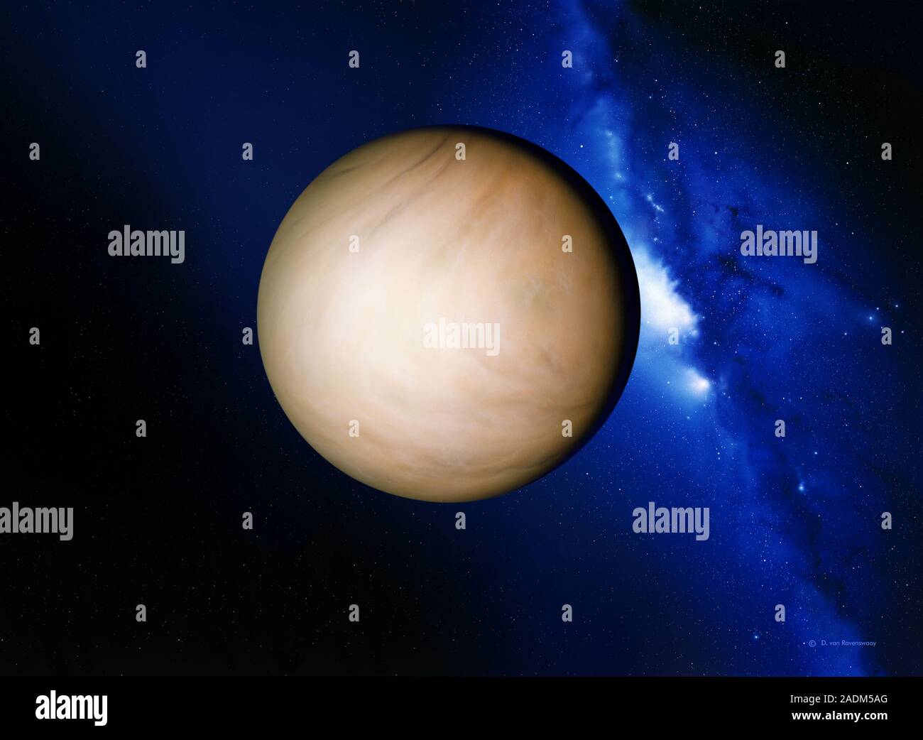 Venus. Artwork des Planeten Venus vom Weltraum aus gesehen. Venus ist ...