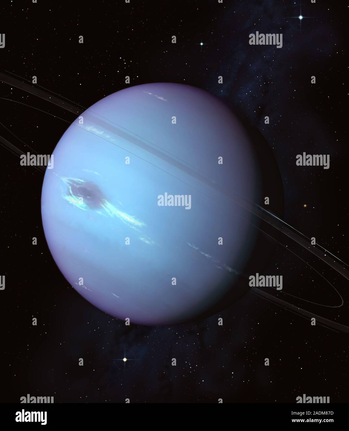 Neptun. Artwork des Gasriesen Planeten Neptun, die Wolken und die ...