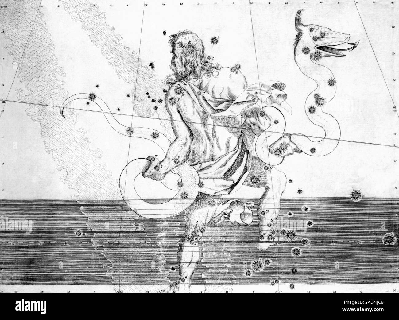 Sternbild Ophiuchus, Kunstwerke aus dem 17. Jahrhundert. Ophiuchus ...