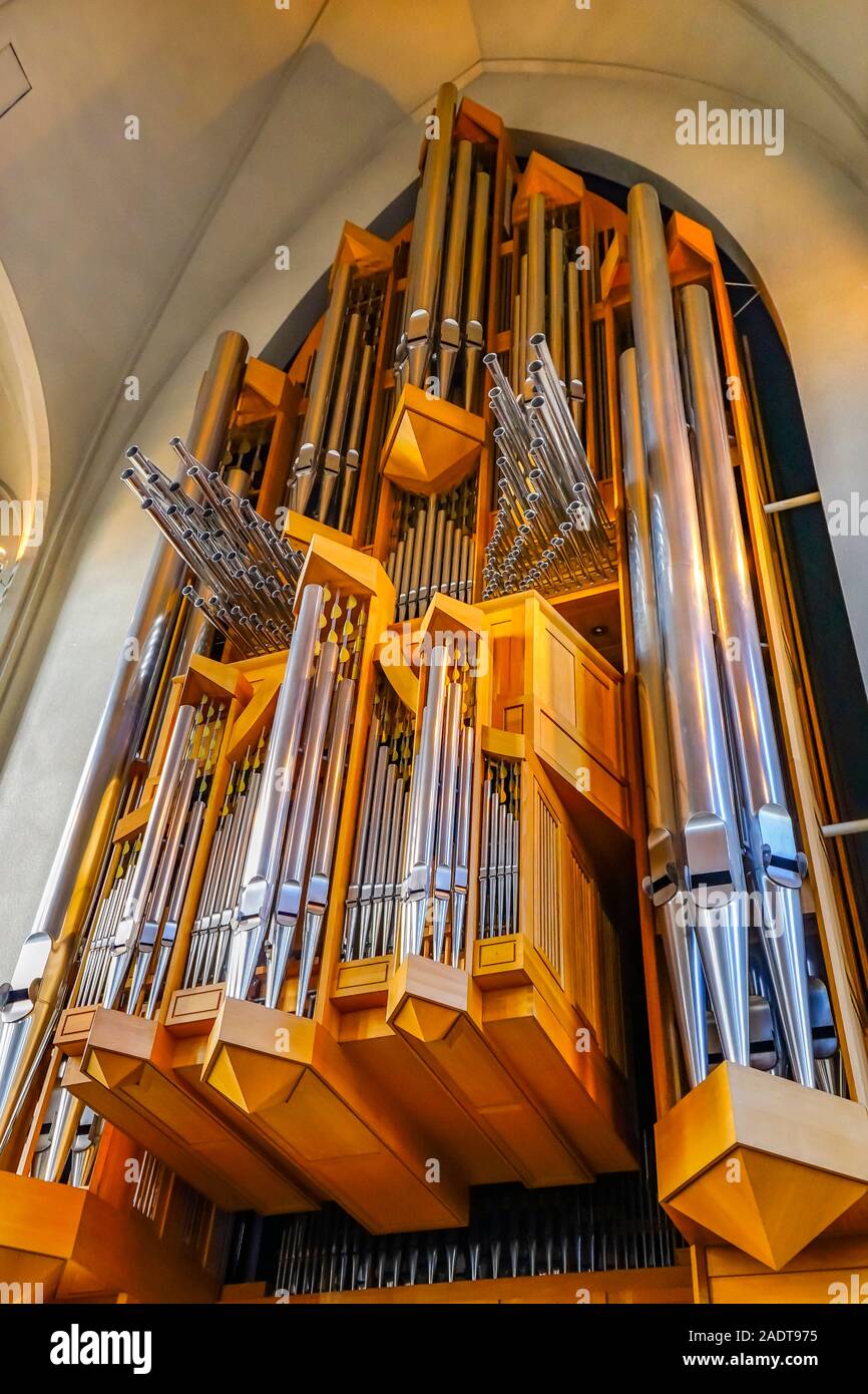 Große Lutherische Kirche Hallgrimskirkja Holz- Orgel Reykjavik Island ...