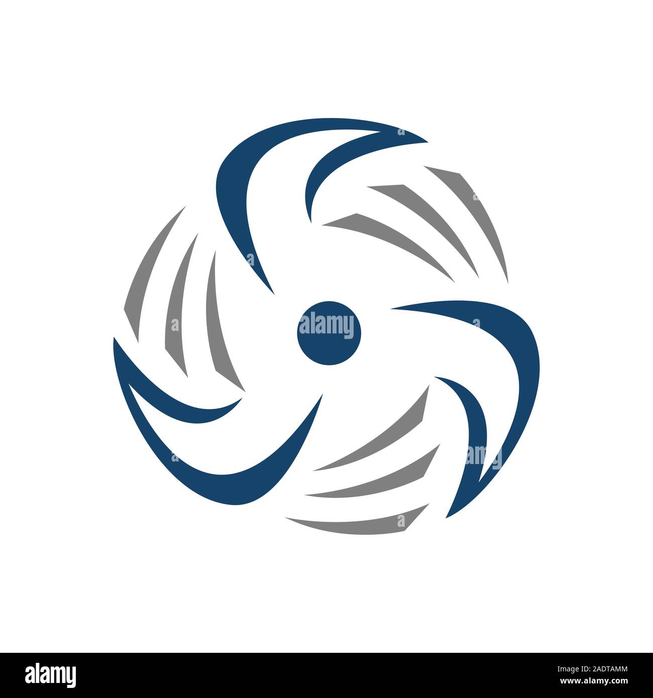 Die Rotation des Wassers wind turbine Logo Design vector Illustrationen ...