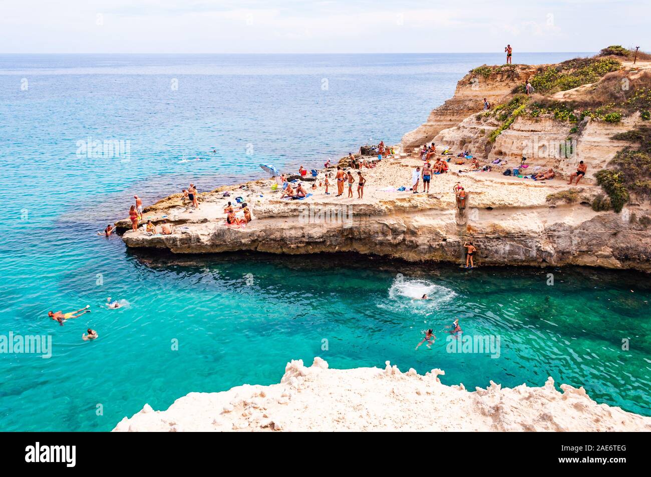 Torre Sant Andrea, Apulien, Italien - September 09, 2019: die Menschen ...
