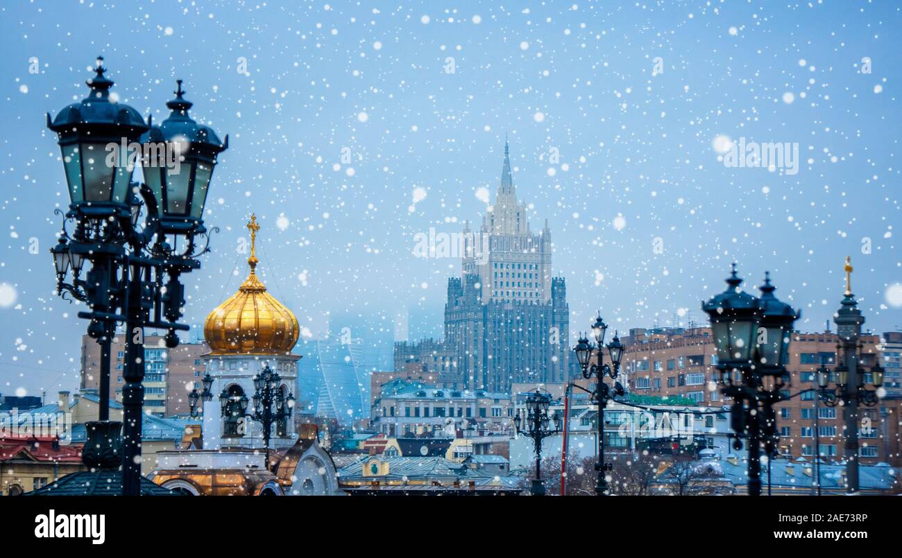 Moskau, Russland. Hotel Ukraine oder Radisson Collection Hotel Moscow ...
