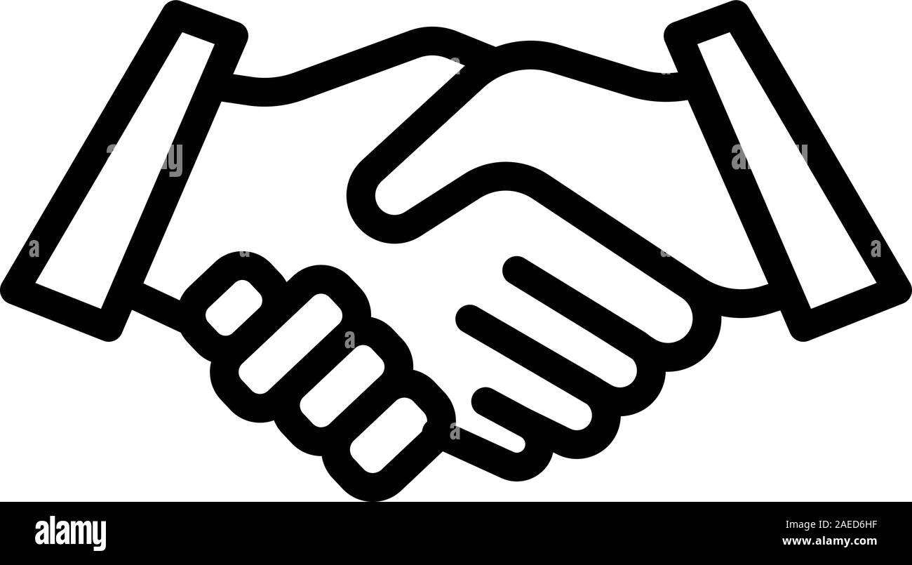 Freunde handshake Symbol, outline Style Stock-Vektorgrafik - Alamy
