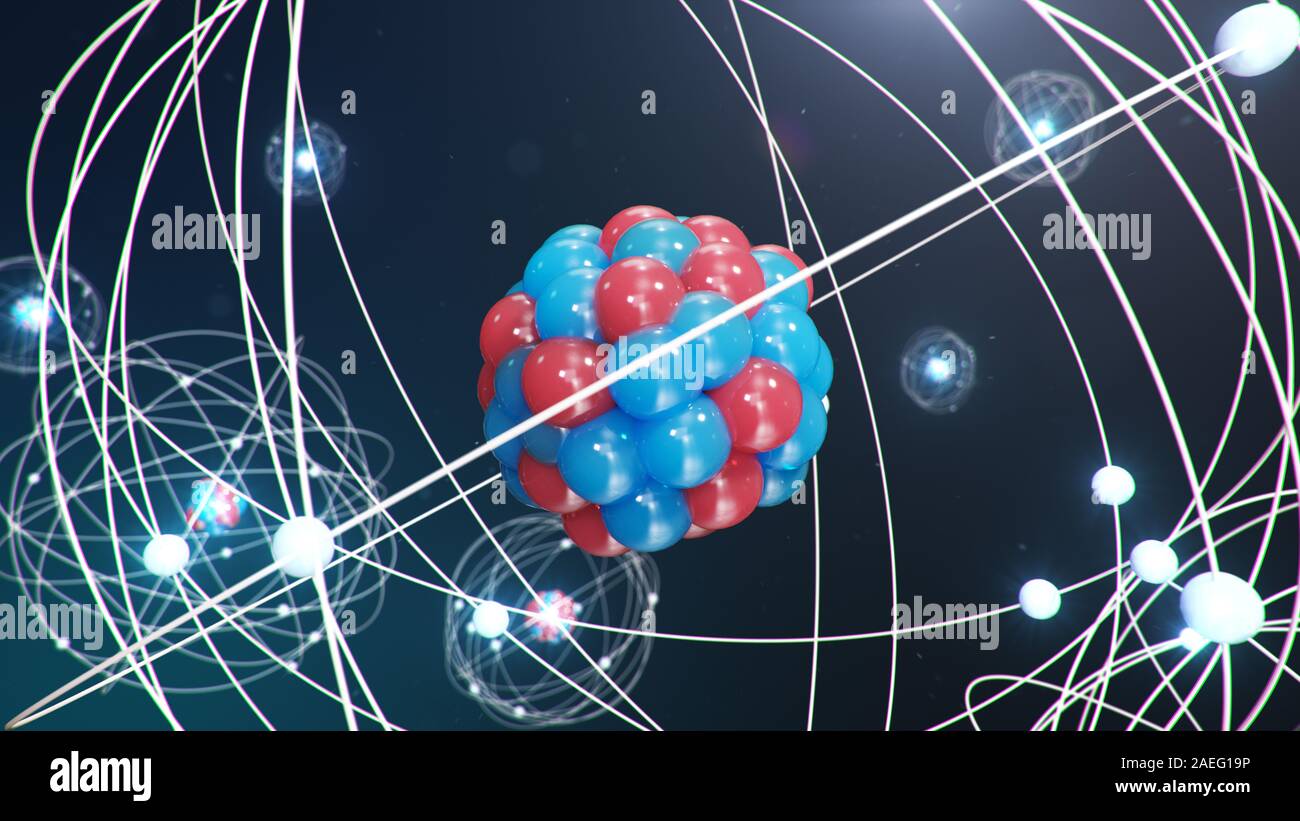 Abstrakte atom Modell. Atom ist der kleinste Ebene der Materie, die ...