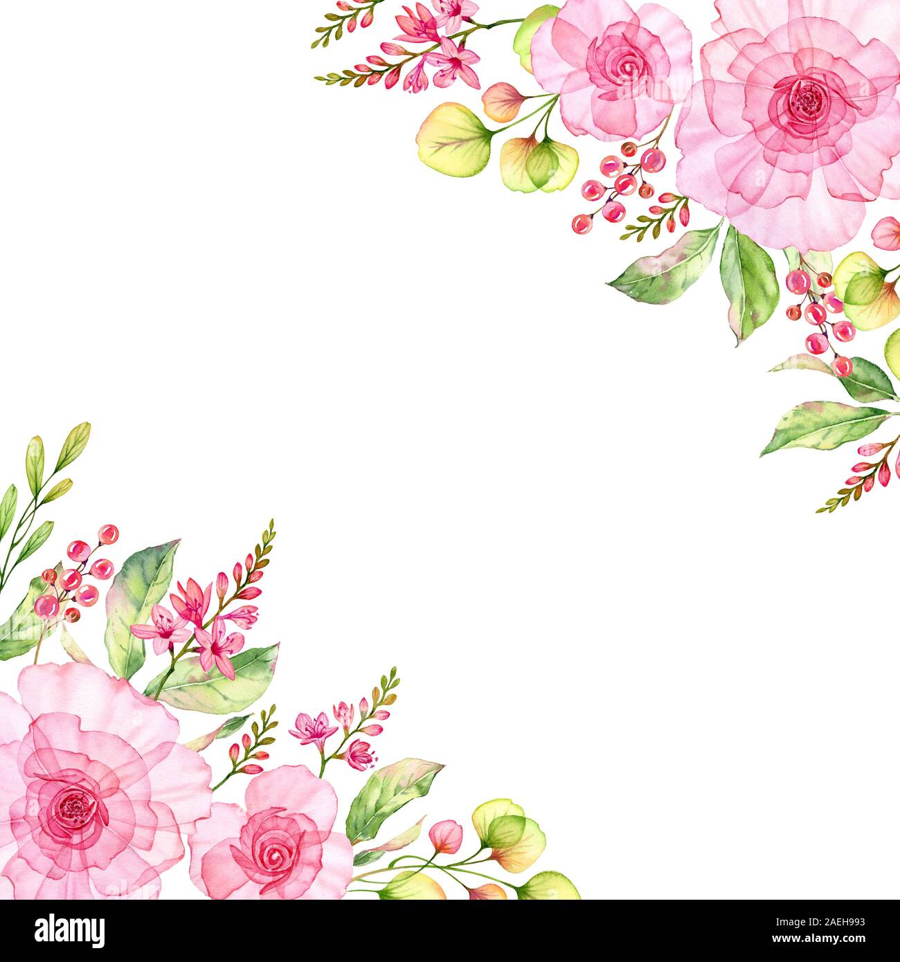 Aquarell blumen bunt ecke -Fotos und -Bildmaterial in hoher Auflösung ...
