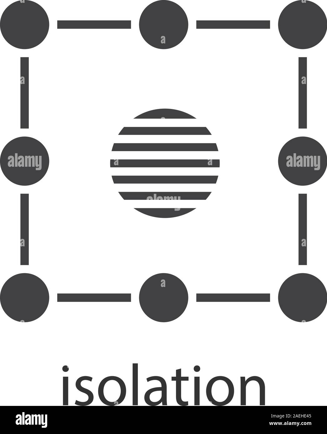 Isolation symbol Glyph icon. Silhouette Symbol. Die Isolierung ...