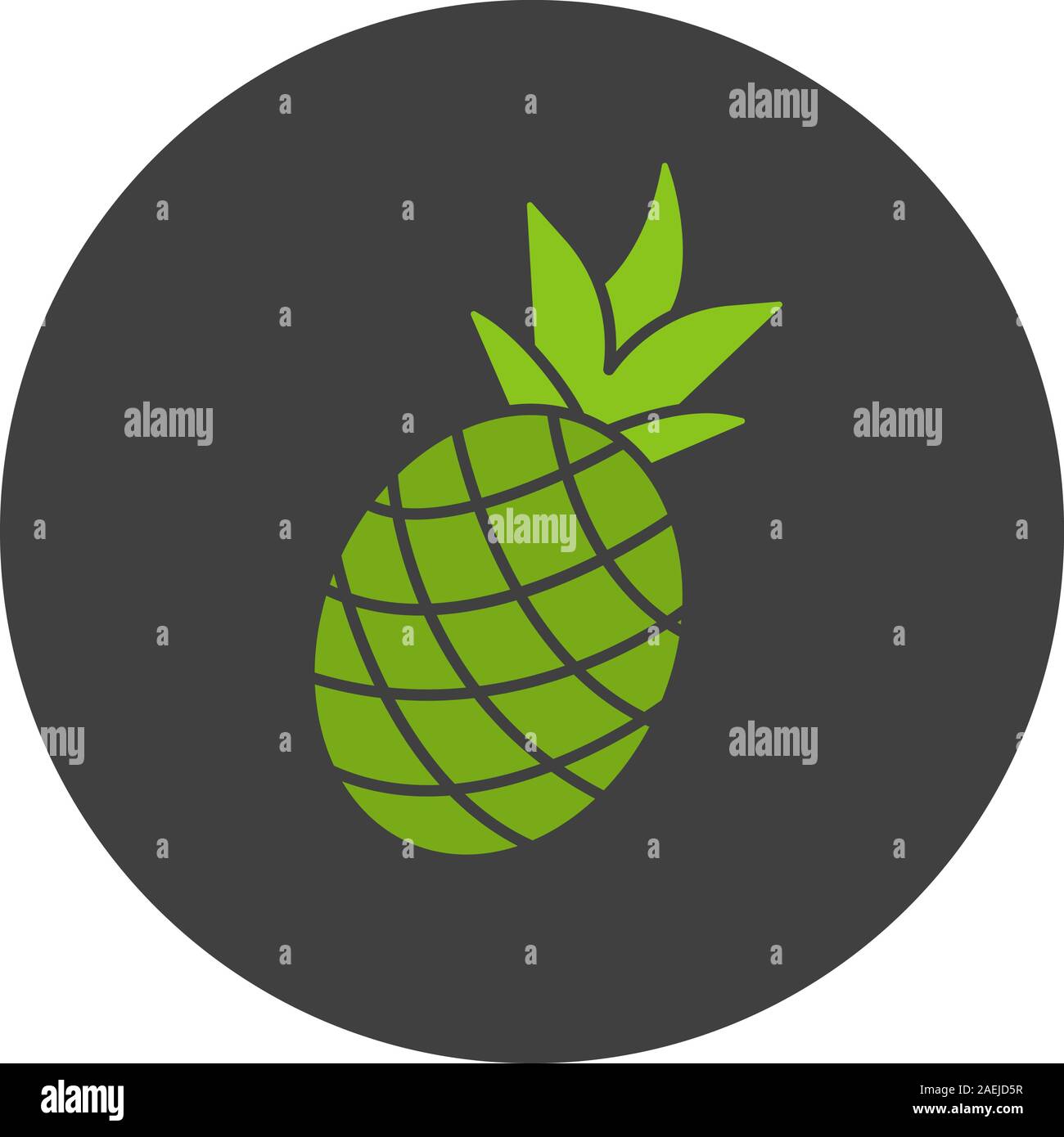 Ananas Glyphe Farbe Symbol. Silhouette Symbol auf schwarzem Hintergrund ...