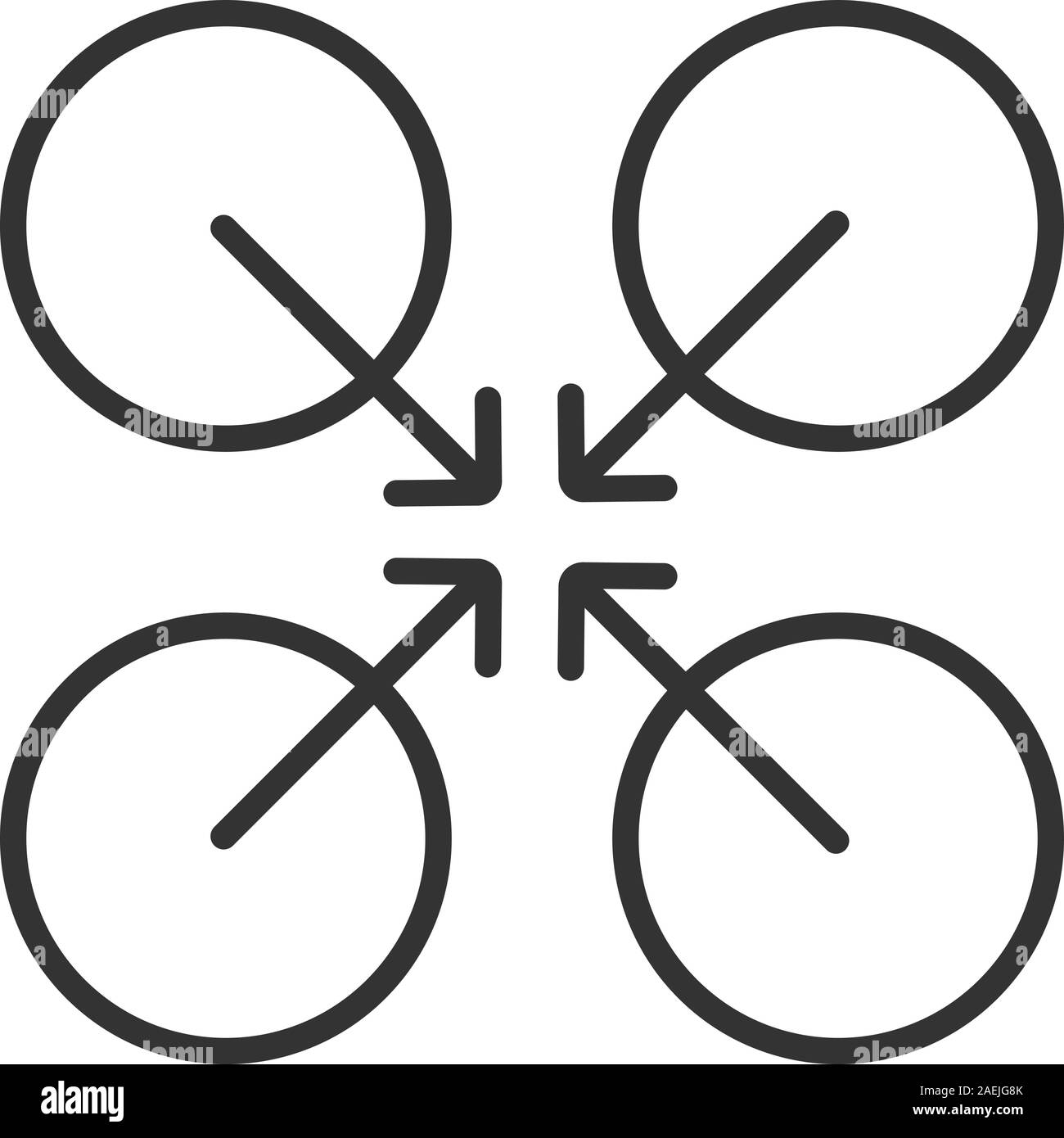 Kooperative Symbol lineare Symbol. Dünne Linie Abbildung. Kooperation ...