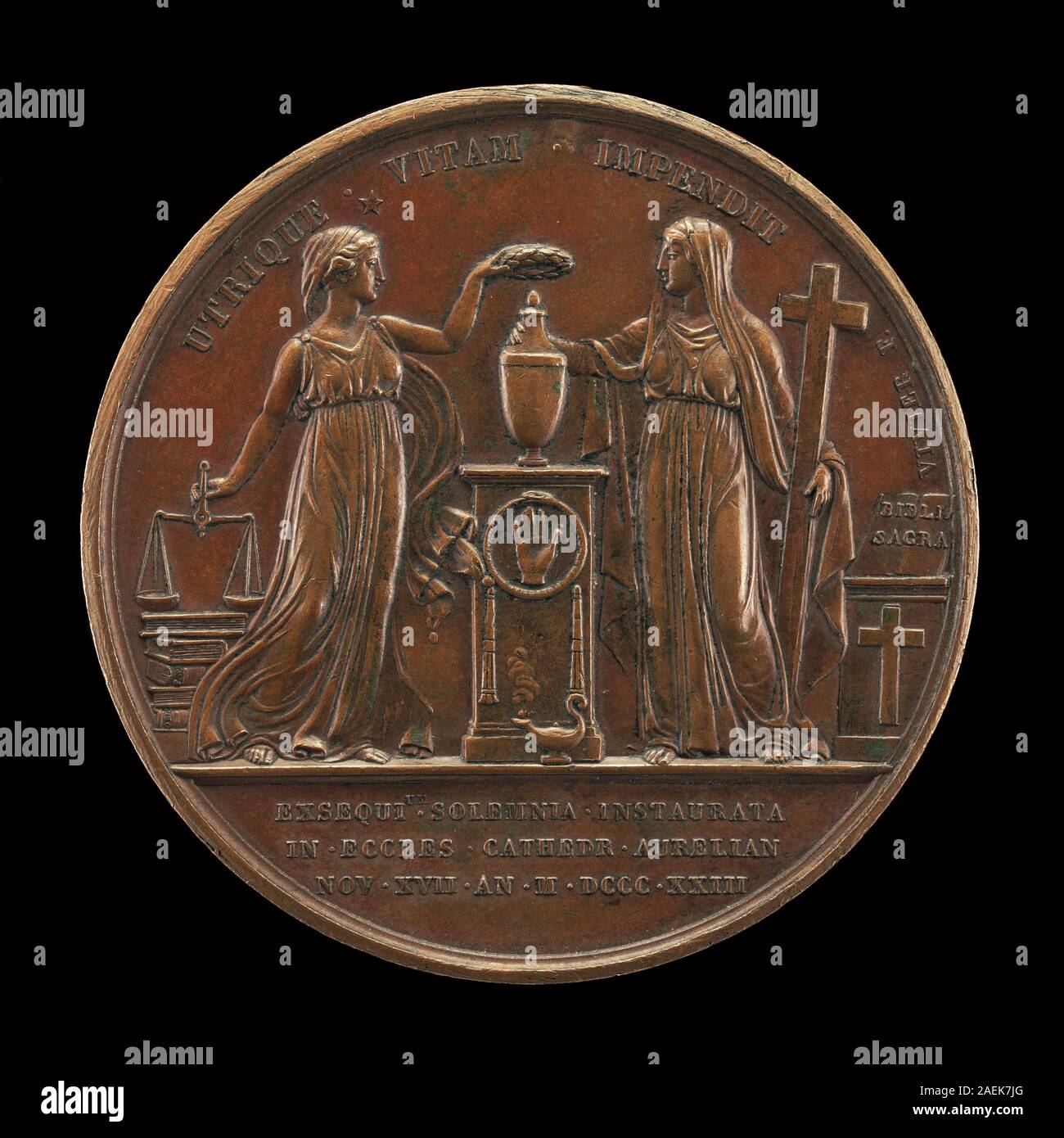 Rückseite einer Medaille von Mathias-Nicholas-Marie Vivier aus dem Jahr ...