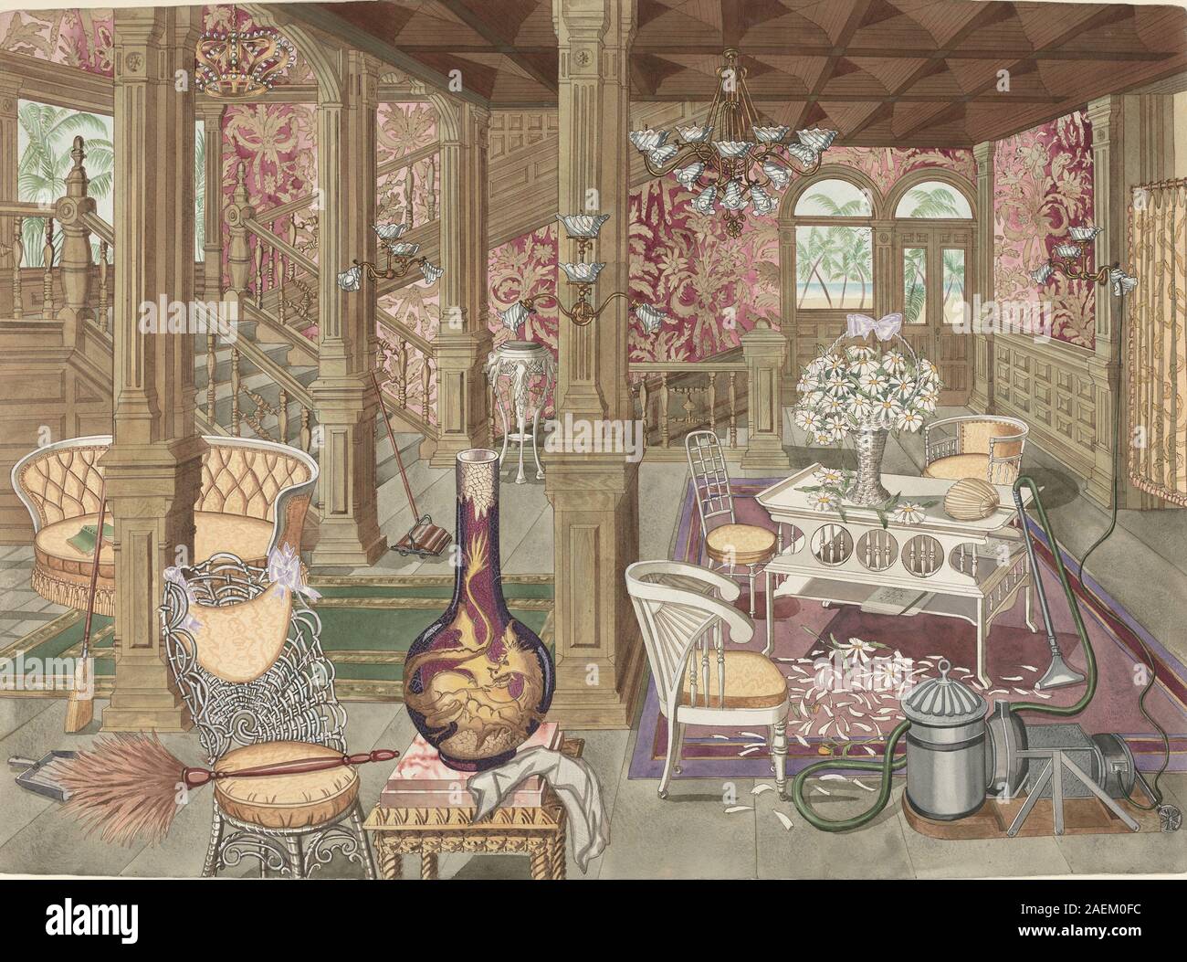 Perkins Harnly, Treppe und Flur, Hotel Del Coronado, 1935-1942 Treppe und Flur, Hotel Del ...