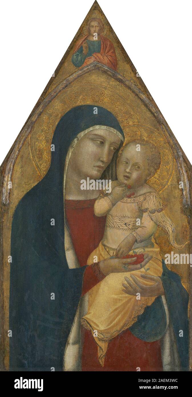 Pietro Lorenzetti, Madonna mit Kind, mit dem Segen Christus (Mitte), vermutlich 1340 Madonna mit ...