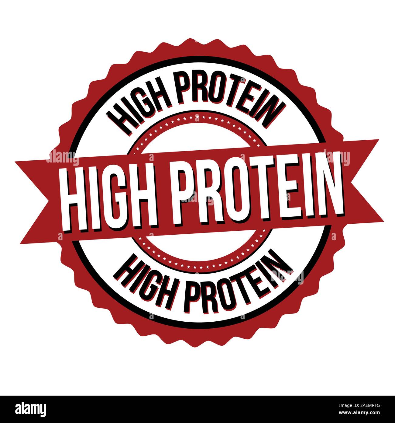 High Protein Label oder Aufkleber auf weißem Hintergrund, Vector ...