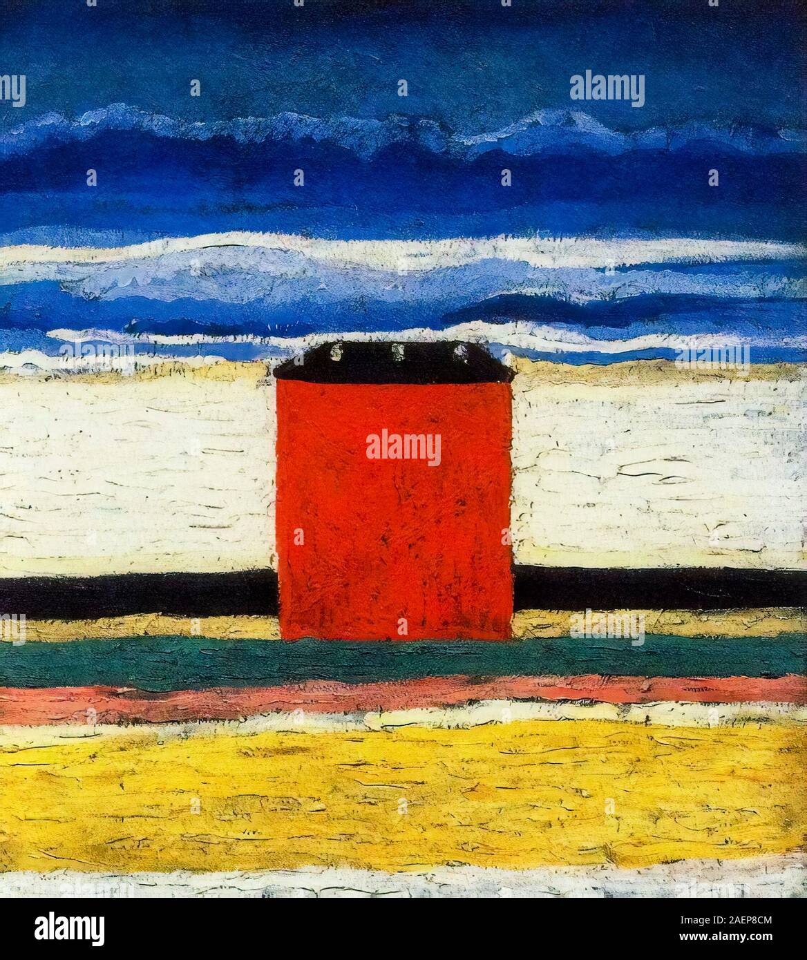 Kasimir Malewitsch, Rotes Haus, abstrakte Malerei, 1932 Stockfotografie ...