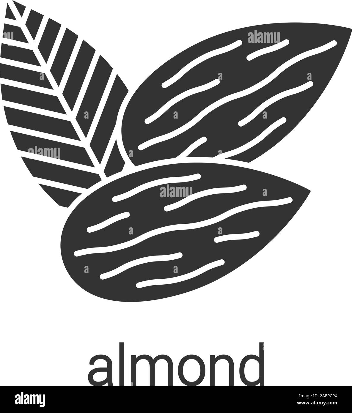 Mandel glyph Icon. Silhouette Symbol. Negativer Platz. Vektor isoliert ...