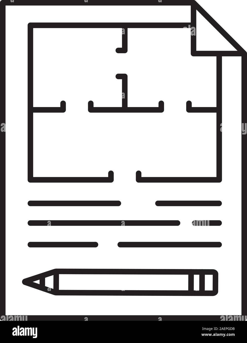 Grundriss lineare Symbol. Dünne Linie Abbildung. Flache Blaupause ... Grundriss lineare Symbol. Dünne Linie Abbildung. Flache Blaupause ...