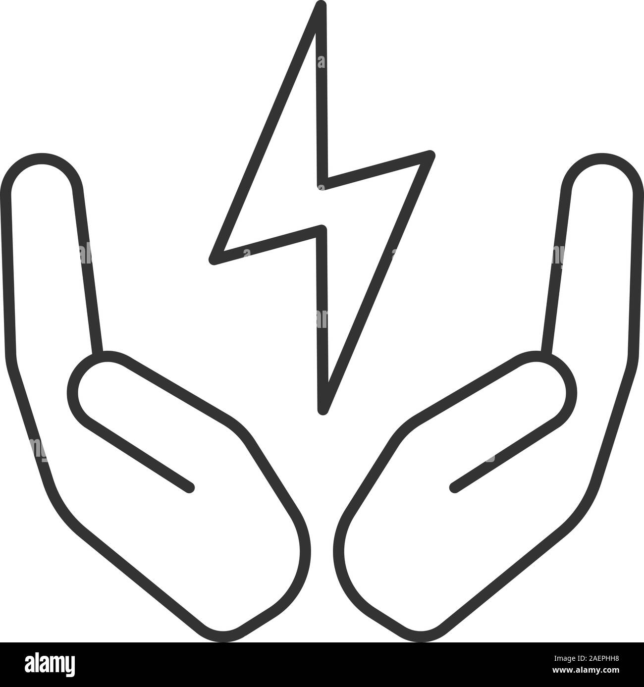 Palmen mit Energie Symbol lineare Symbol Öffnen. Energie sparen. Dünne ...