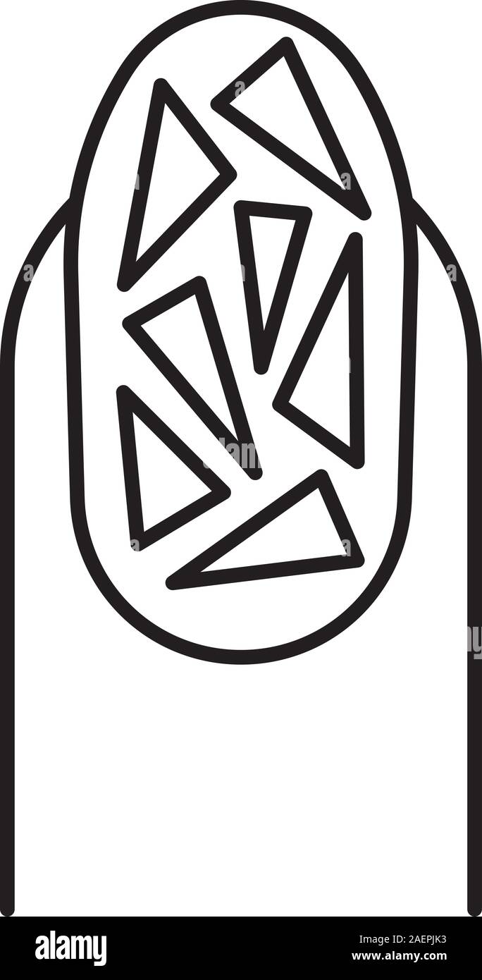 Zerbrochenes Glas Maniküre lineare Symbol. Dünne Linie Abbildung ... Zerbrochenes Glas Maniküre lineare Symbol. Dünne Linie Abbildung ...