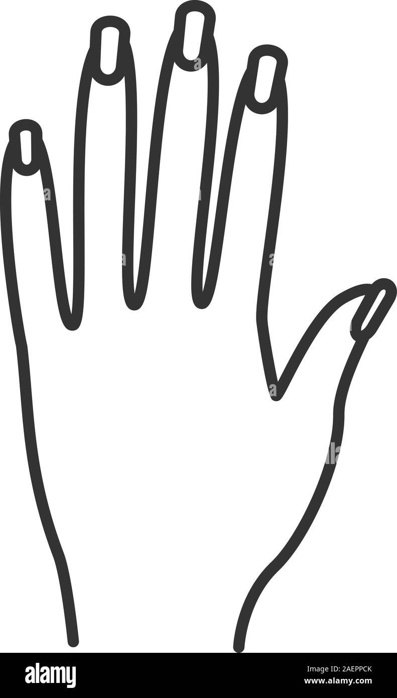 Woman's Hand lineare Symbol. Dünne Linie Abbildung. Maniküre. Kontur ...