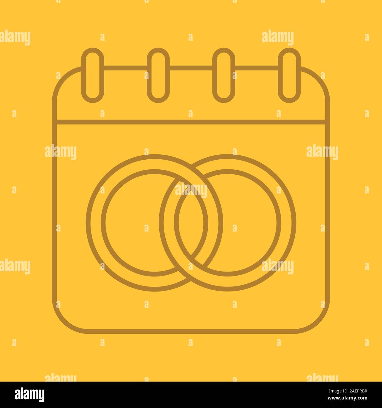 Hochzeitstag lineare Symbol. Bräutliche Kalender. Dünne Linie Abbildung ...