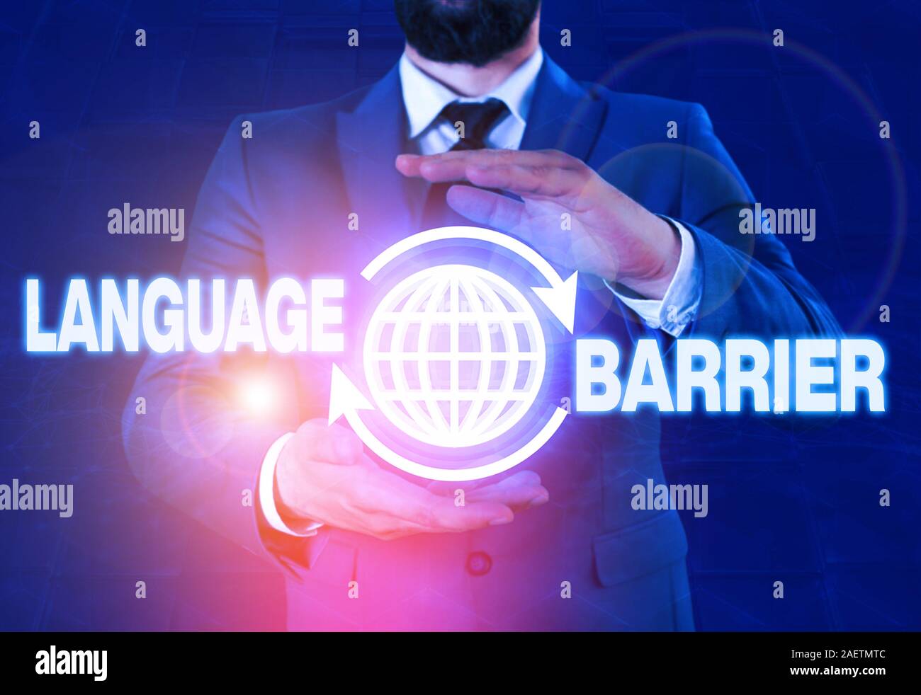 Schreiben Hinweis, die Sprachbarriere. Business Konzept für ...