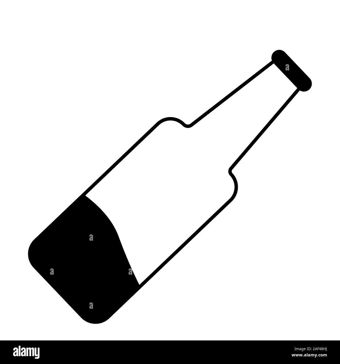 Halb leeren Glas Flasche Symbol. isolierte Lager Vector Illustration ...