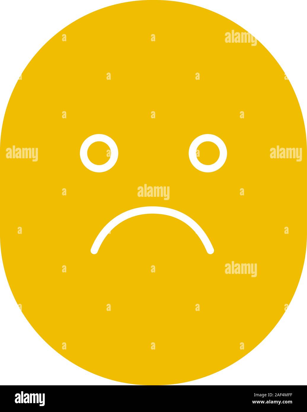 Trauriges lächeln Glyphe Farbe Symbol. Silhouette Symbol auf weißem ...