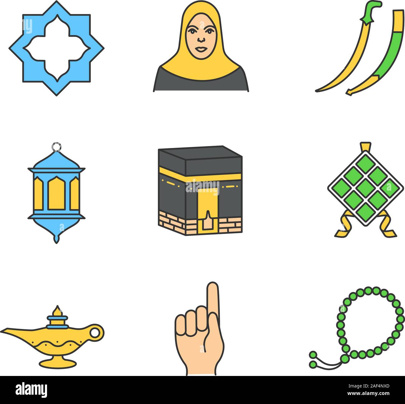 Die islamische Kultur lineare Symbole gesetzt. Islamische Stern ...