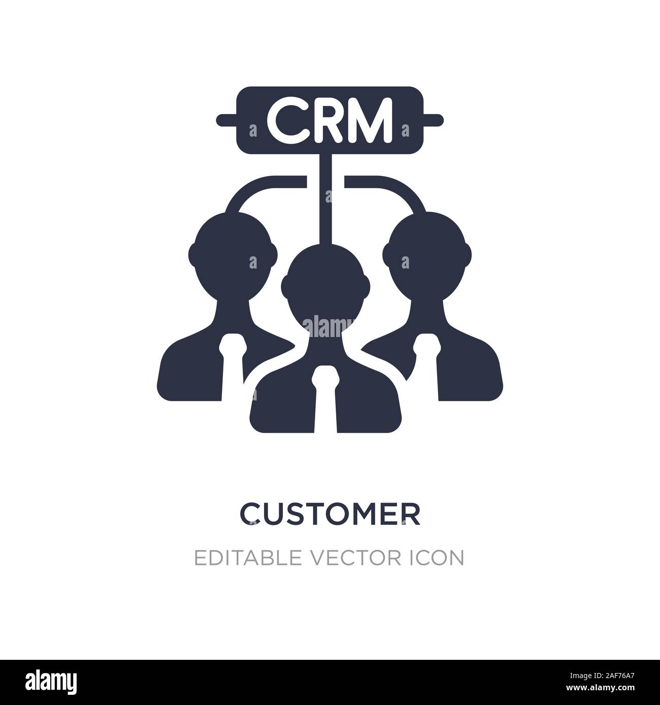 Customer Relationship Management Symbol auf weißem Hintergrund ...